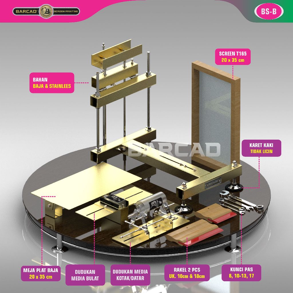 Jual Alat Sablon Bulat Kotak Datar Plus Tinta & Kostum Afdruk Screen ...