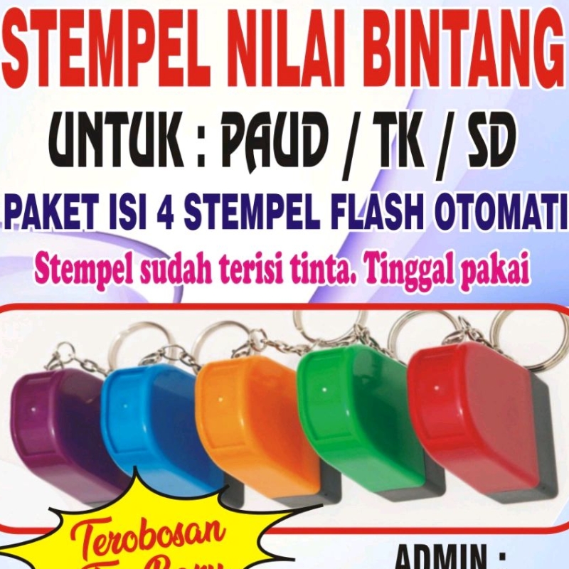 Jual SATU PAKET STEMPEL NILAI FLASH PAUD TK SD MODEL GANTUNGAN KUNCI ...