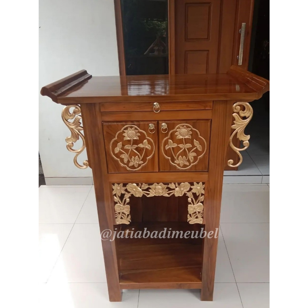 Jual Meja Altar Meja Sembahyang Meja Leluhur Minimalis Ukiran Kayu Jati ...