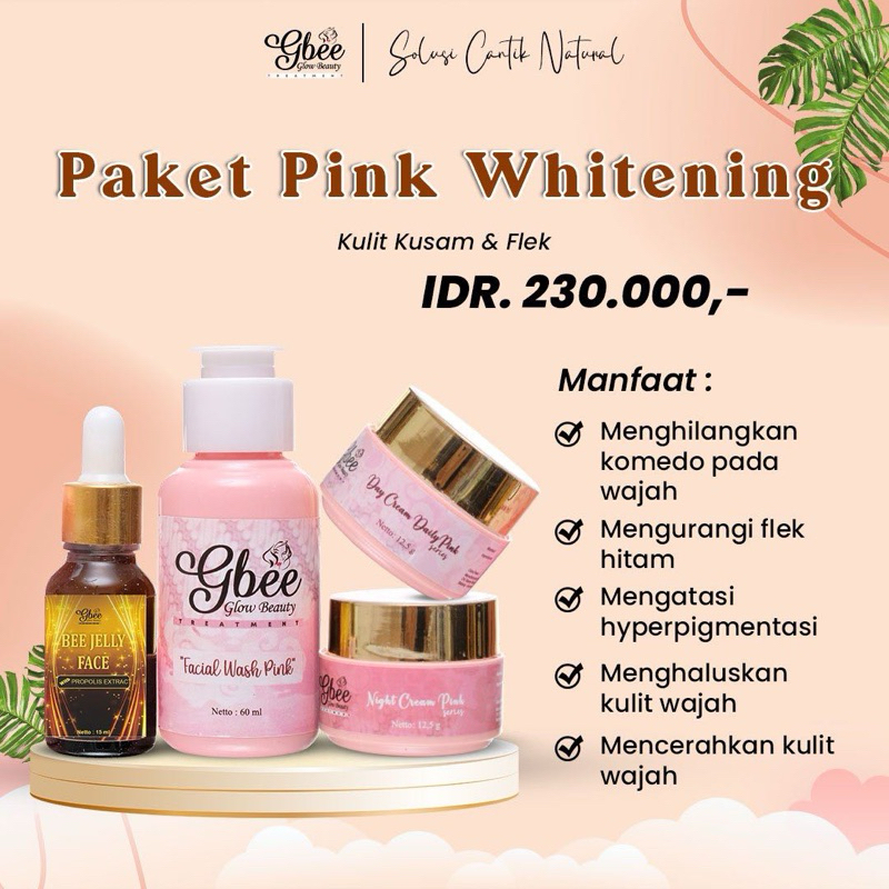 Jual paket whitening gbee glow beauty ( untuk jenis kulit kusam dan ...