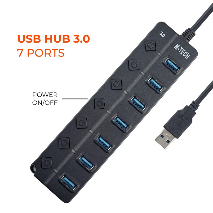 Jual USB HUB 3.0 7port 7switch LED Fast Speed Adapter Hub Usb 3.0 MT ...