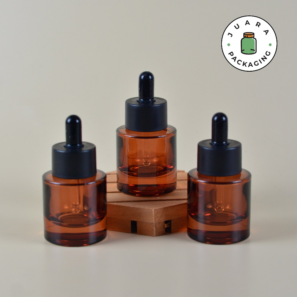Jual Botol Pipet Kaca 30ml Amber Kaca Tebal Coklat Karet Hitam Serum Skincare 30 ml | Shopee ...