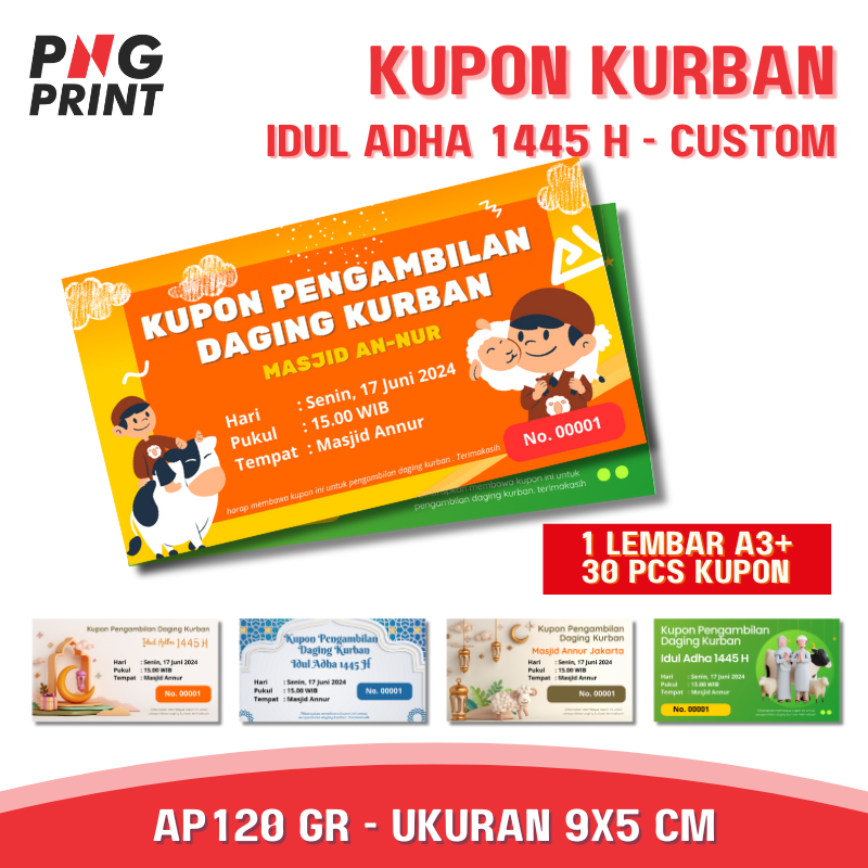 Jual Kupon Kurban Idul Adha / Pengambilan Daging Qurban Idul Adha - Bisa Custom Nama & Alamat ...