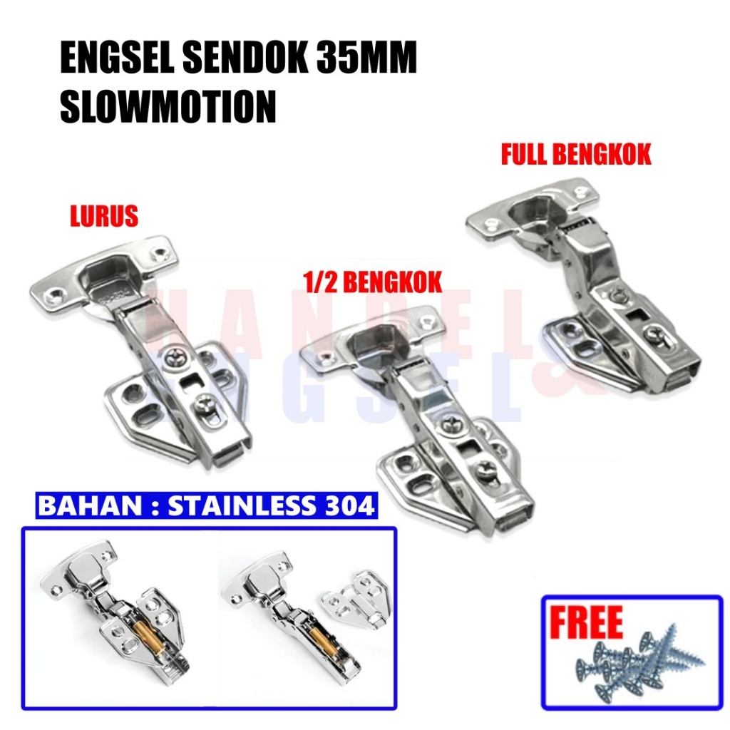 Jual Engsel Sendok Pintu Lemari Hinges 35 MM Stainless 304 / Engsel ...