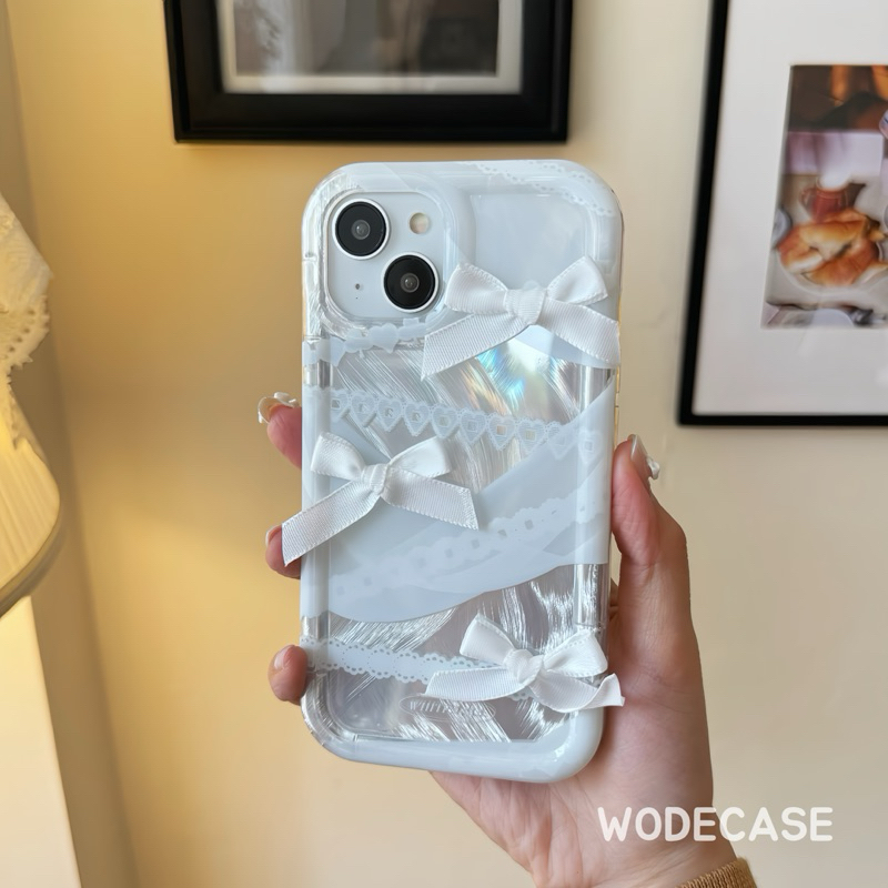 Jual WODECASE White Lace Ribbon Case untuk Iphone 12-15 Pro Max ...