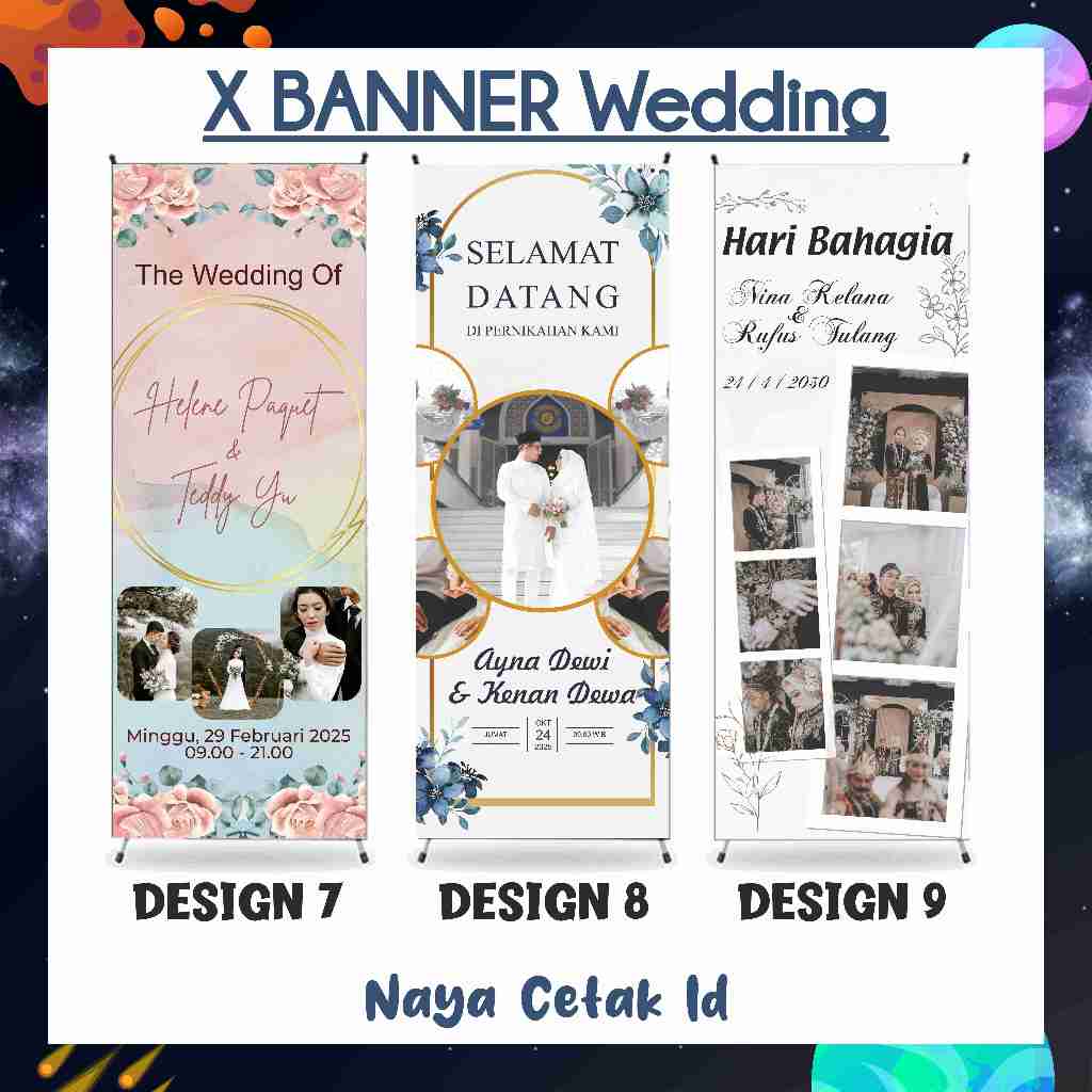 Jual x banner wedding free design plus standing | Shopee Indonesia
