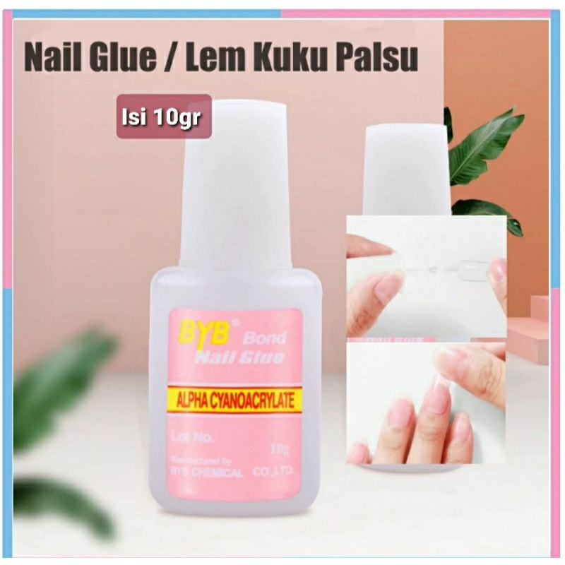 Jual Lem Kuku palsu Byb Pink isi 10 gr / Nail glue / Nail Accecories | Shopee Indonesia