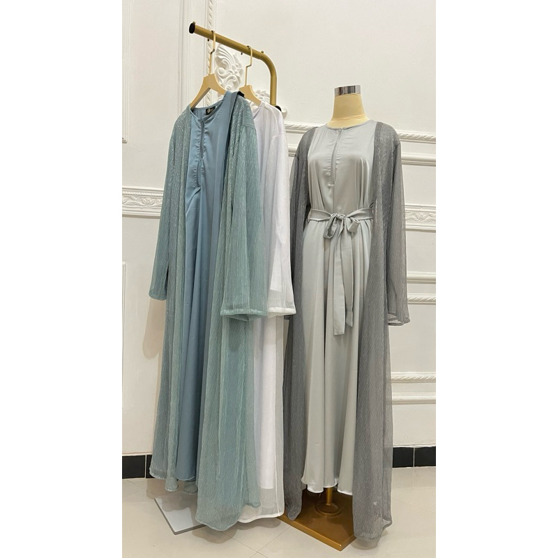 Jual Gamis Abaya Premium El-Sauqeena || outer+inner+belt | Shopee Indonesia