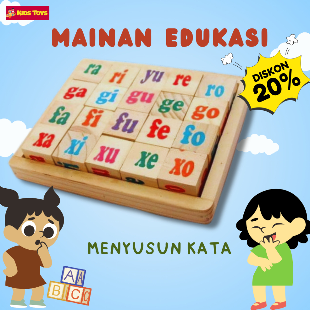 Jual Syllable Block Balok Suku Kata Menyusun Susun Membaca Kata ...