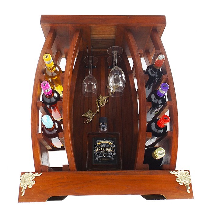 Jual 75 cm Teakwood Wine Display Rack / Rak Wine Minuman - HWD1026 ...