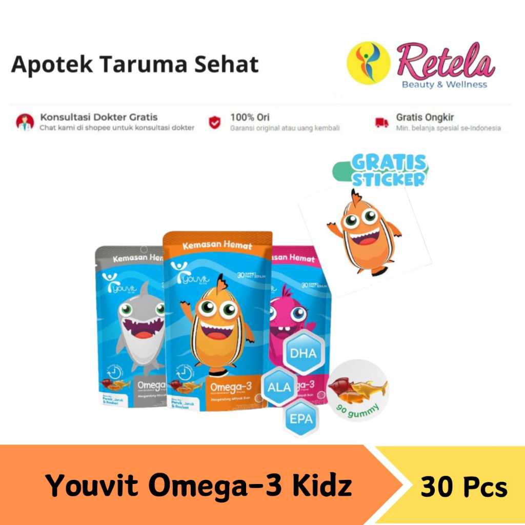 Jual YOUVIT Omega-3 Gummy Anak 30 Days Vitamin | Shopee Indonesia