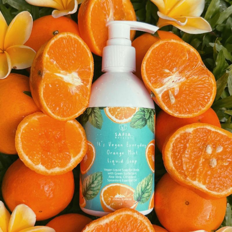 Jual Safia Natural It's Vegan Everyday Orange Mint Liquid Soap | Shopee ...