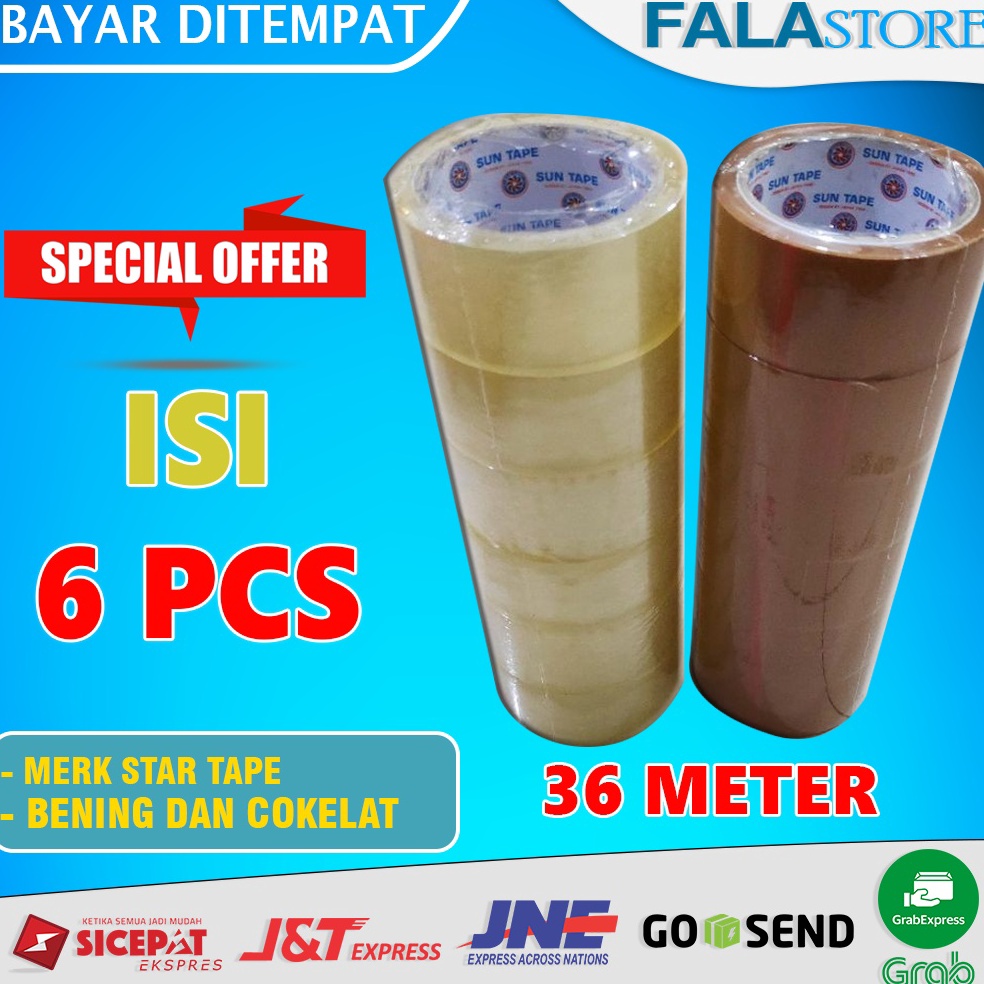 Jual KODE H9L Solasi Isolasi Solatip Solatif Lakban Bening Coklat Kuat 45cm x 35m 1 Roll Isi 6 ...