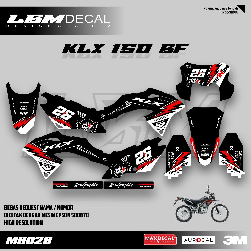 Jual Decal sticker klx- Stiker Fullbody Kawasaki KLX 150 BF Variasi ...