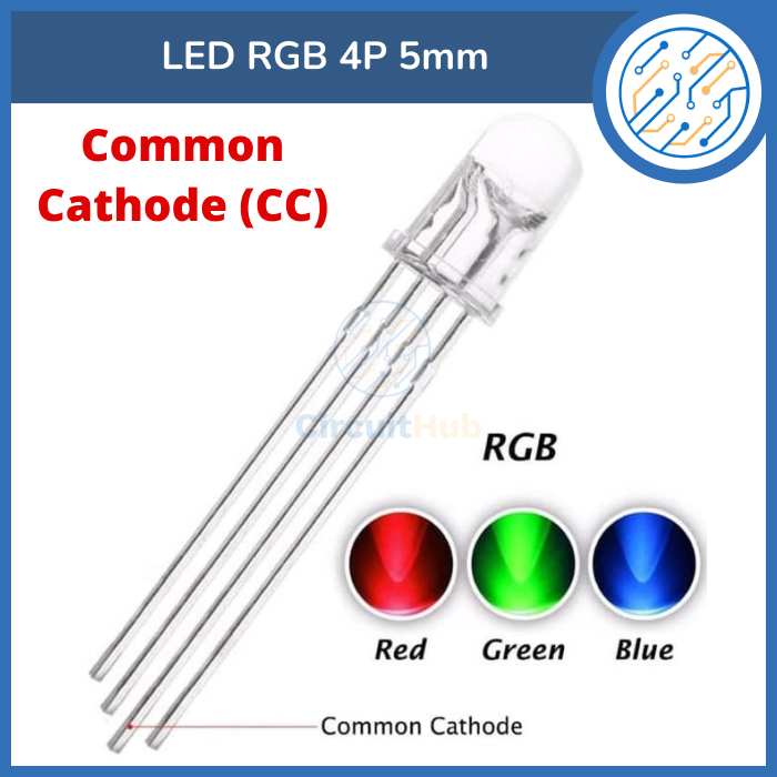 Jual LED RGB (Red/Green/Blue) 4P PIN 3 Color Warna Common Cathode ...
