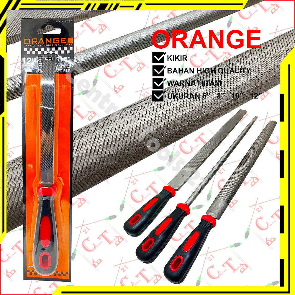 Jual Kikir Besi Plat Gepeng Kasar Orange 6" 8" / Kikir Setengah Bulat ...