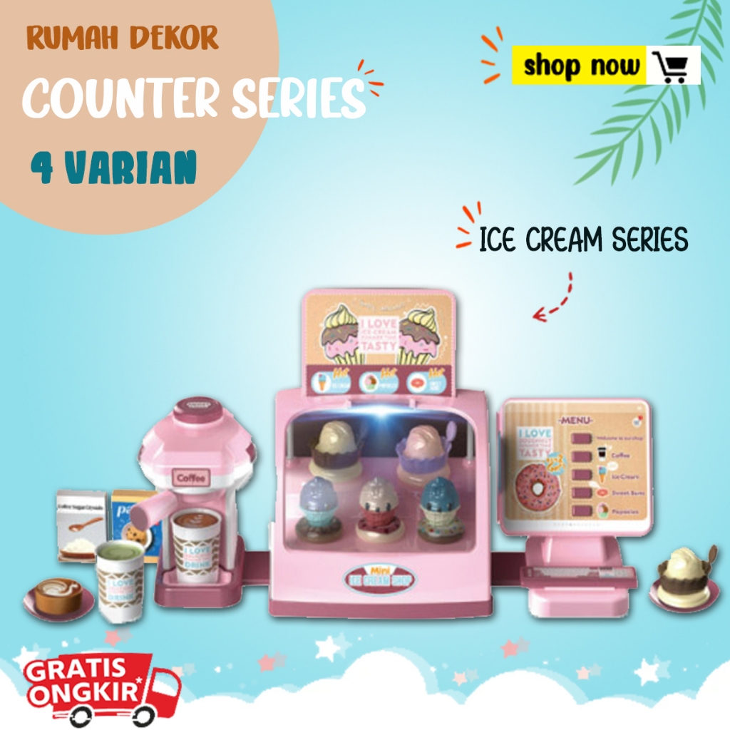 Jual Mainan Anak Counter Series Ice Cream Dessert Pizza Hamburger Masak ...