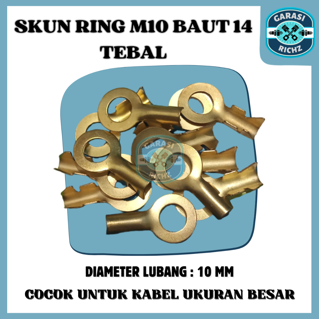 Jual SKUN MASSA RING M10 BAUT 14 TEBAL / TERMINAL KABEL BULAT DIAMETER ...