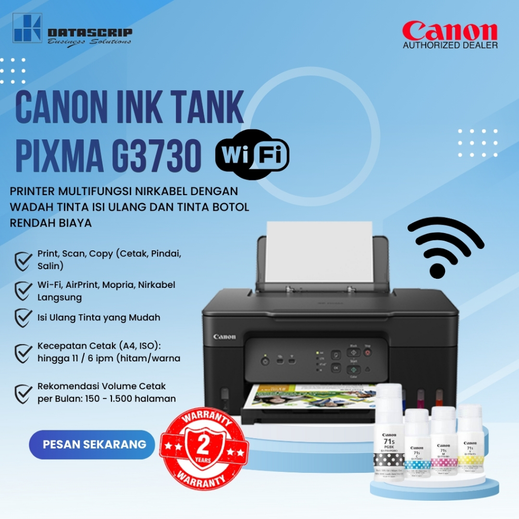 Jual PRINTER CANON PIXMA G3730 G 3730 ALL-IN-ONE WIFI | Shopee Indonesia