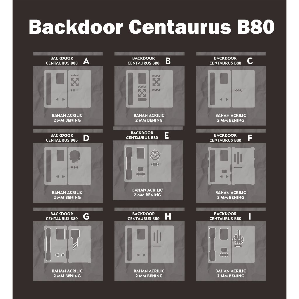 Jual panel backdoor acrilic centaurus b80 | Shopee Indonesia