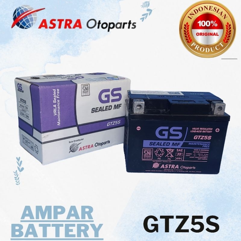 Jual aki motor beat spacy supra x 125 vario 110 scoopy aki GS STRA Original GTZ5S MF aki kering ...