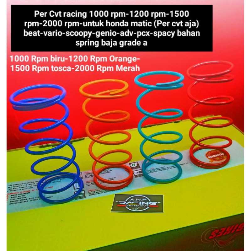 Jual Per Cvt racing 1000 rpm-1200 rpm-1500 rpm-2000 rpm-untuk honda ...