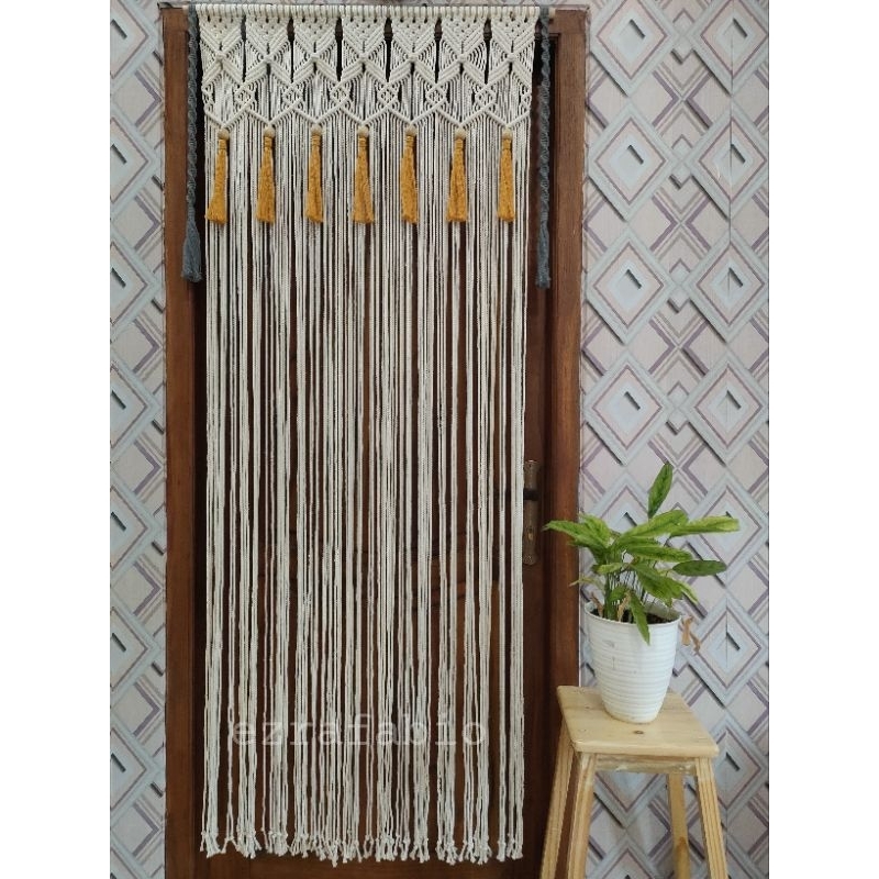 Jual Macrame tirai pintu tirai jendela penyekat curtain ukuran 80x180cm ...