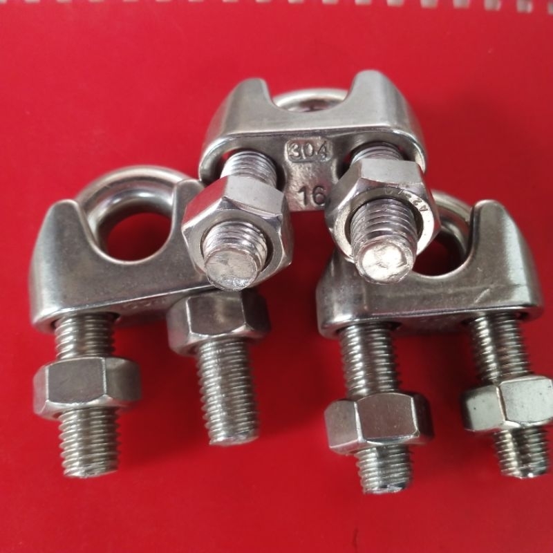 Jual klem seling full stainless 16mm /wire rope clip | Shopee Indonesia