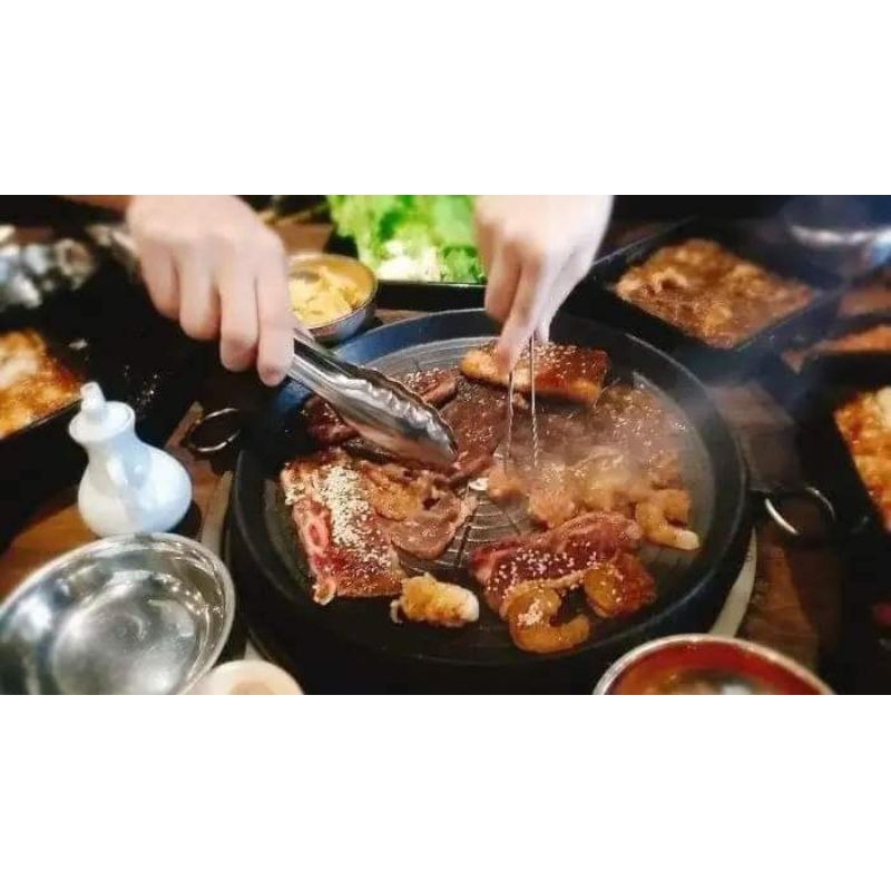 Jual CYPRUZ Round Korean BBQ Alat Panggang Besar Grill Pan Bundar 38cm ...