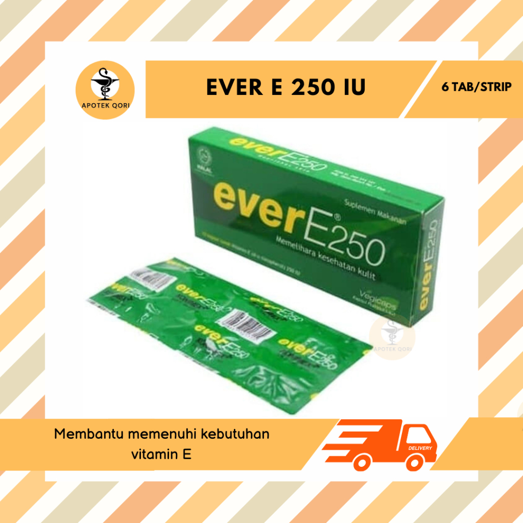 Jual EVER E 250 IU BOX 12 KAPSUL/VITAMIN E/SUPLEMEN KESEHATAN KULIT DAN ...