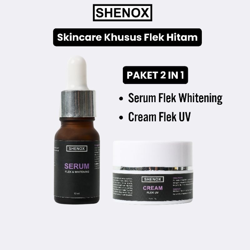 Jual Shenox Skincare Flek Hitam 2 in 1 Cream Flek Membandel dan Serum Penghilang Flek di Wajah ...