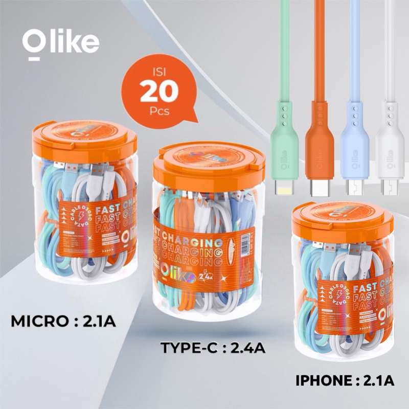 Jual OLIKE Kabel Data D306 ( 1 Topes 20 PCS ) Cable Data USB Micro 2.1A ...