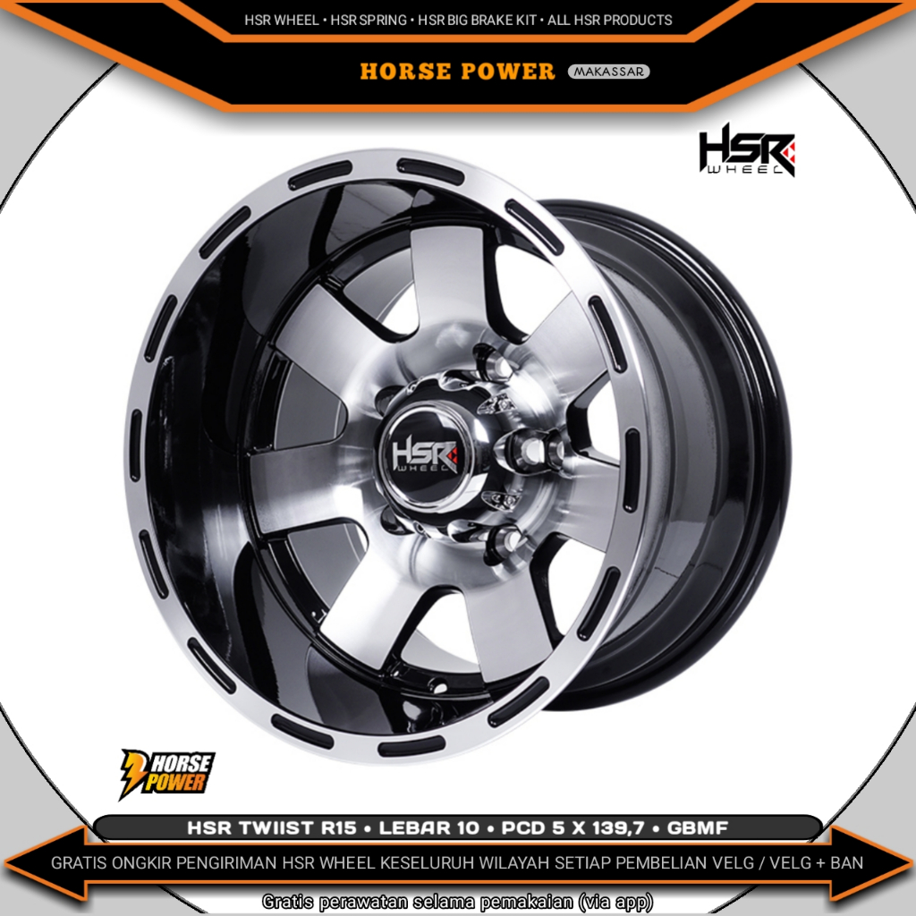 Jual Velg R15 • Mobil 5 Baut Roda • Single Pcd 5 x 139,7 • Hsr Twiist ...