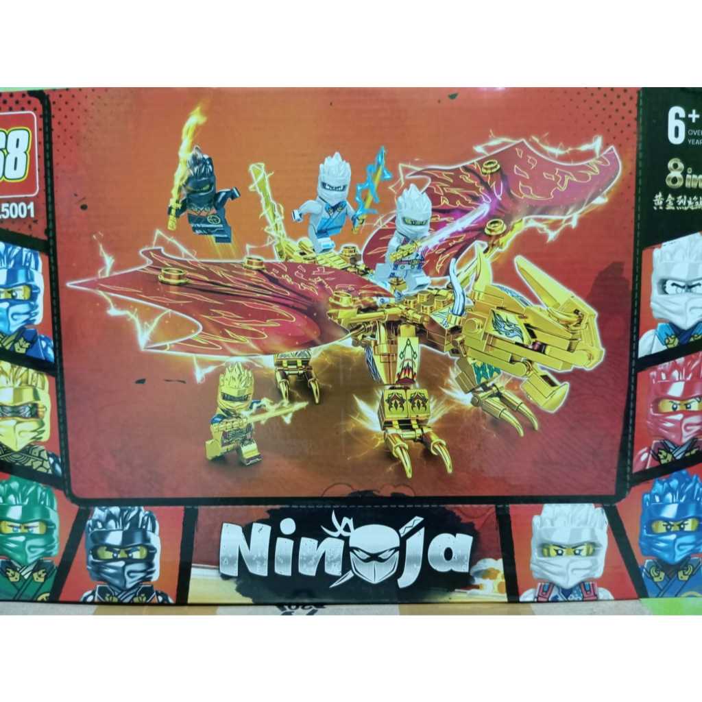 Jual Mainan balok susun ninja robot dan naga bersayap - brick naga ...