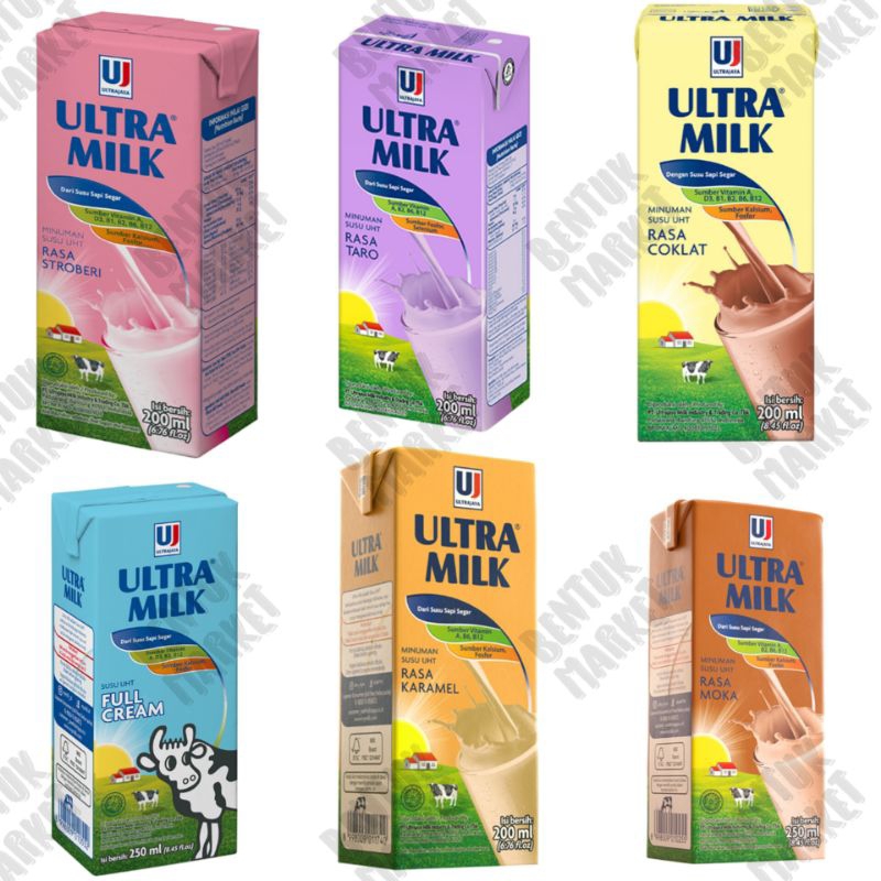 Jual ULTRA MILK Susu UHT Karamel / Taro / Moka / Coklat / Strawberry ...