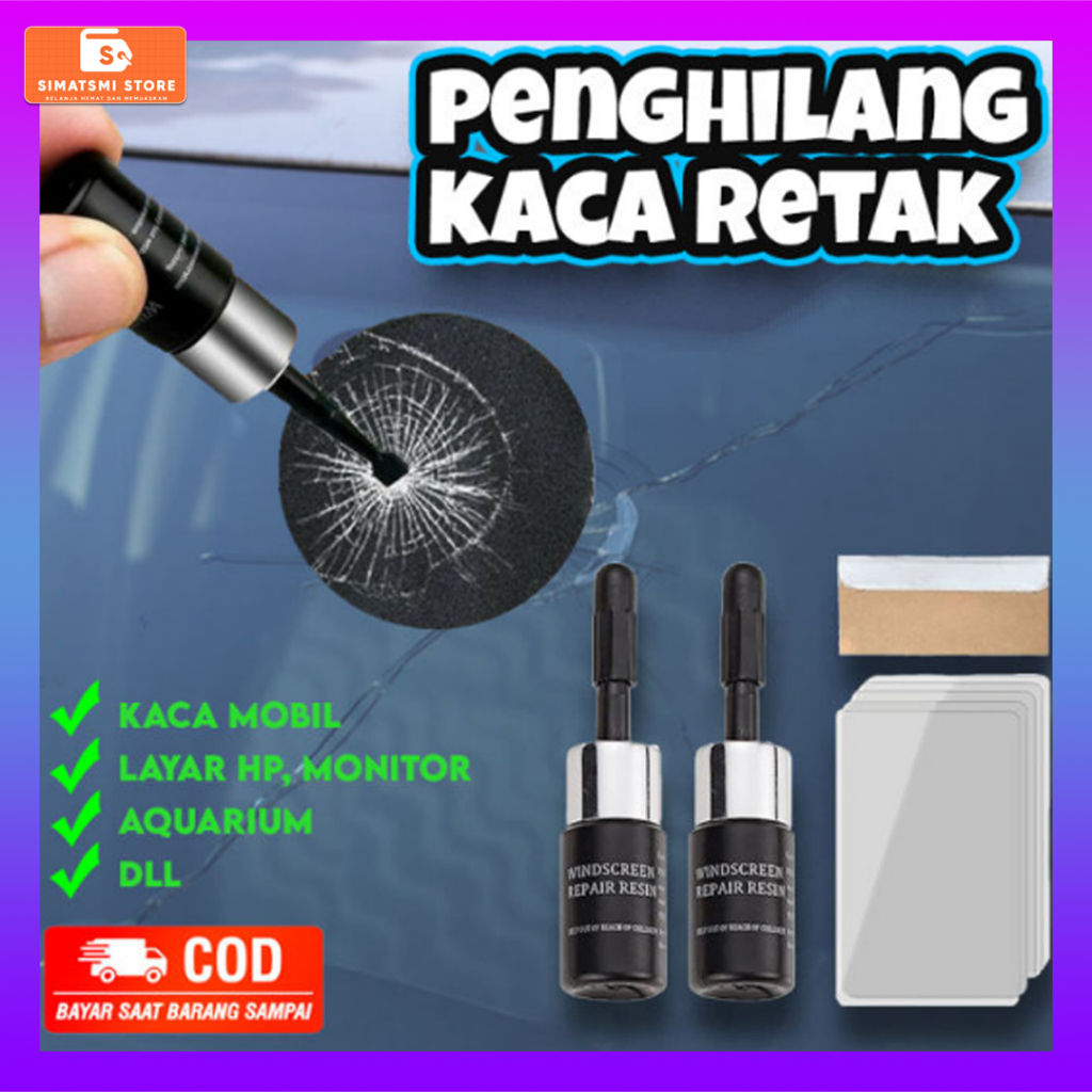 Jual Lem Kaca Mobil Retak/Lem Kaca Serbaguna Windshield Repair Kit ...