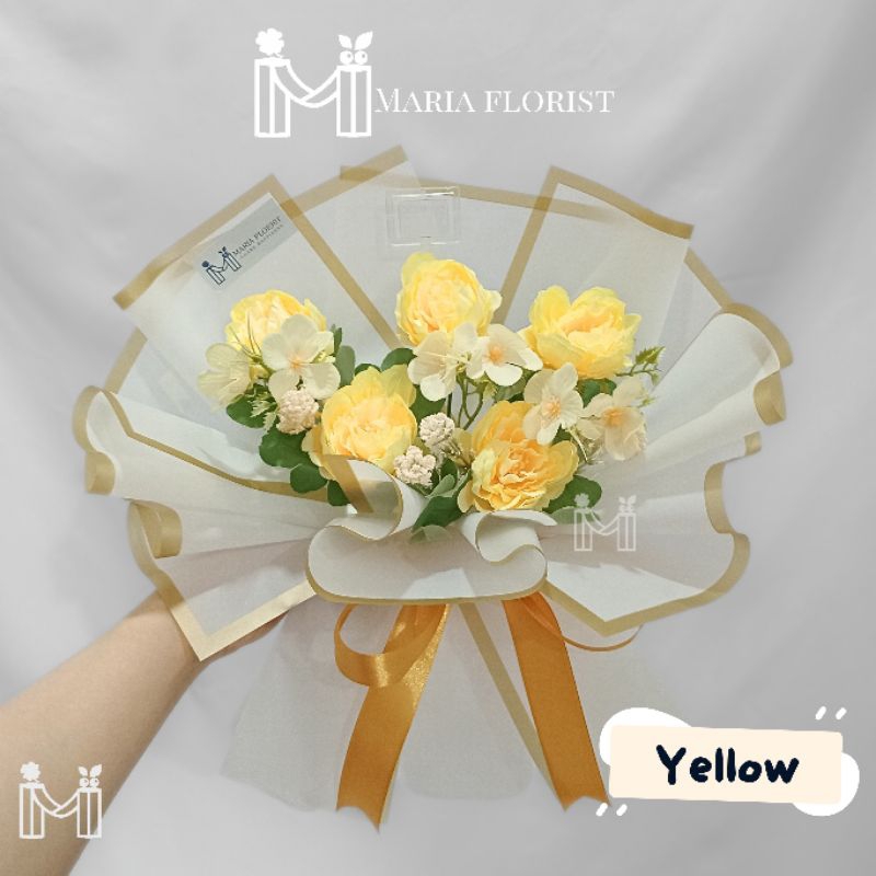 Jual Buket Bunga Artificial Peony - Buket Bunga Wisuda Anniversary ...