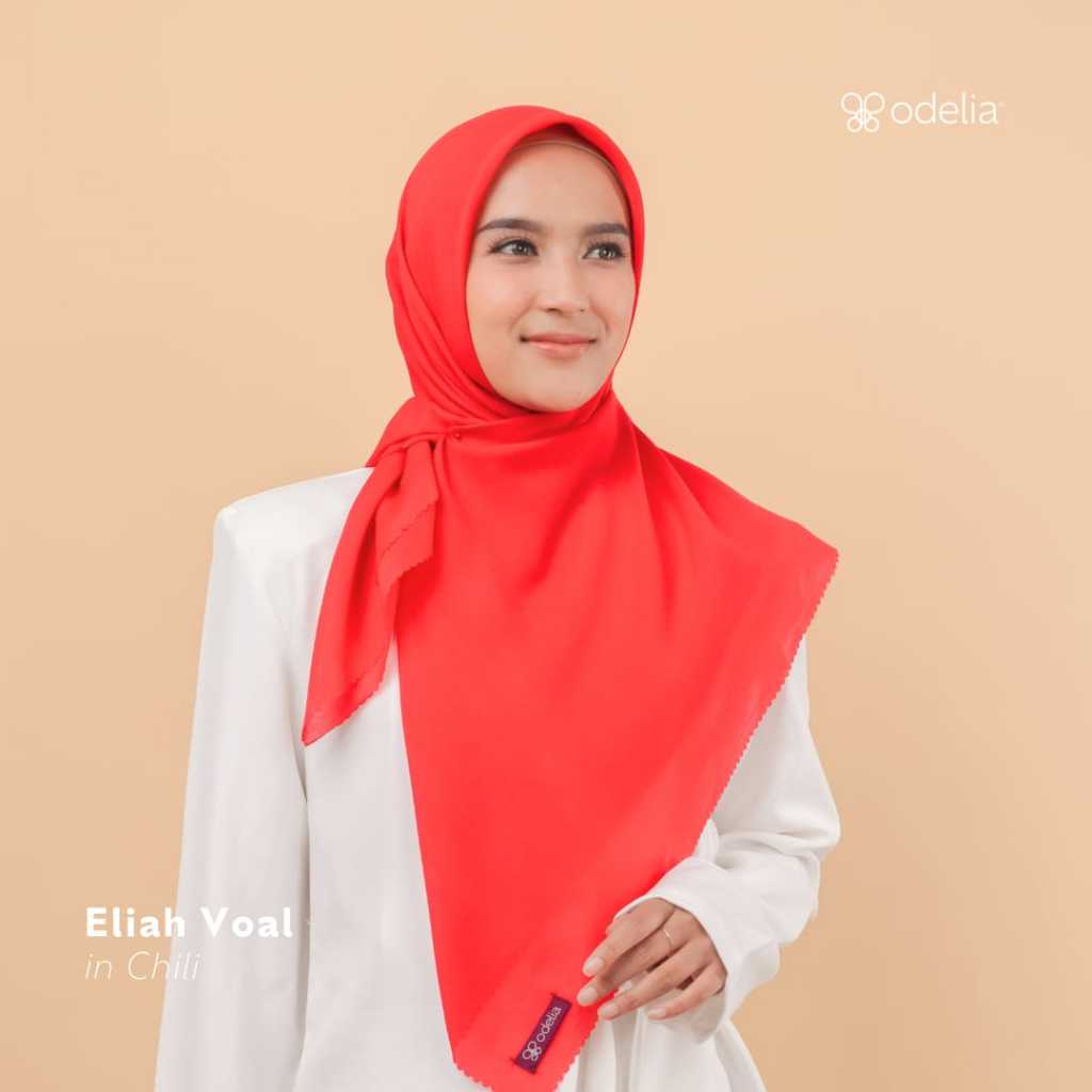 Jual Odelia - Chili | Eliah voal warna merah cabe | Hijab segi empat | Jilbab merah bendera ...