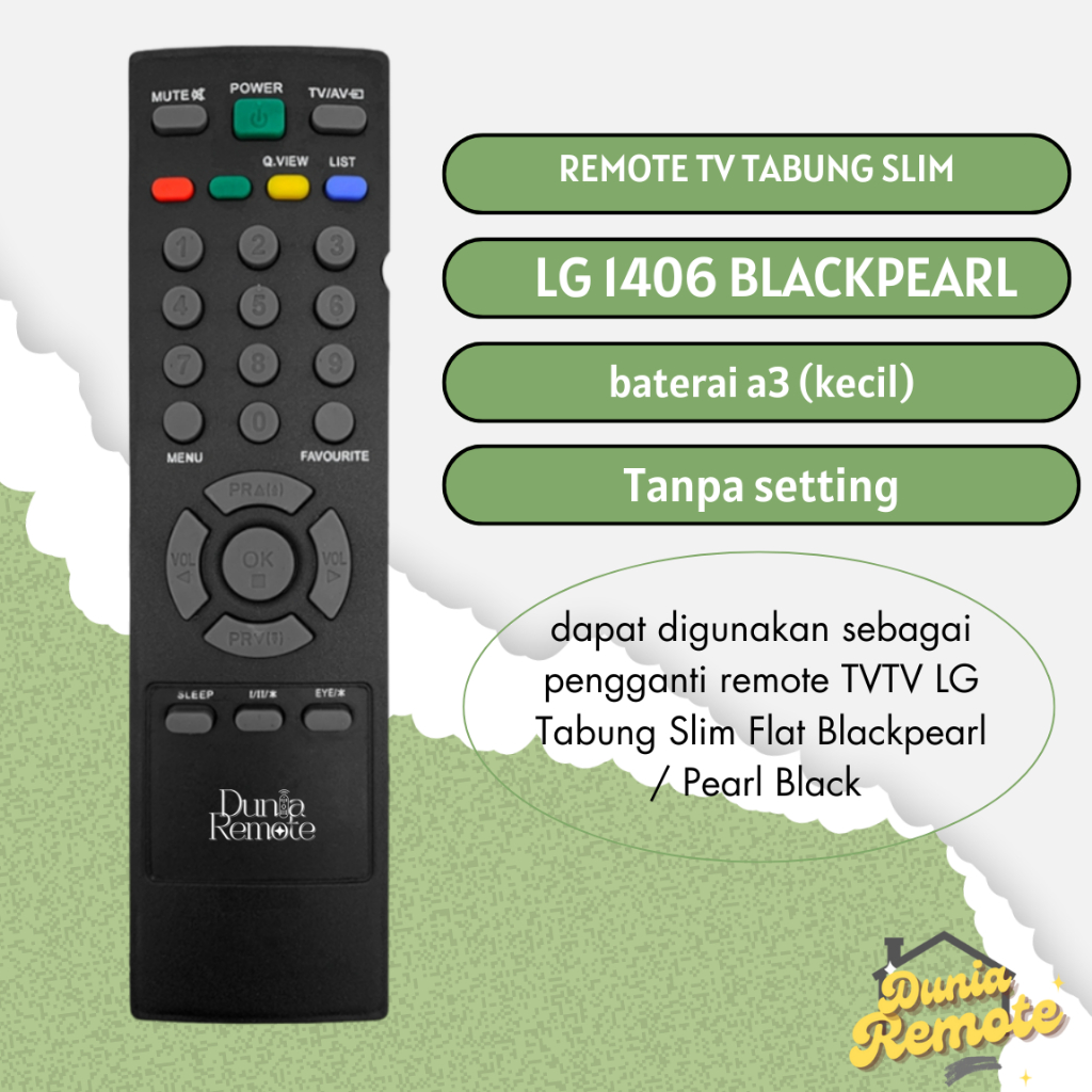 Jual Remote Remot TV Pearl Black Slim Flat MKJ33981406 / TV Tabung LG ...