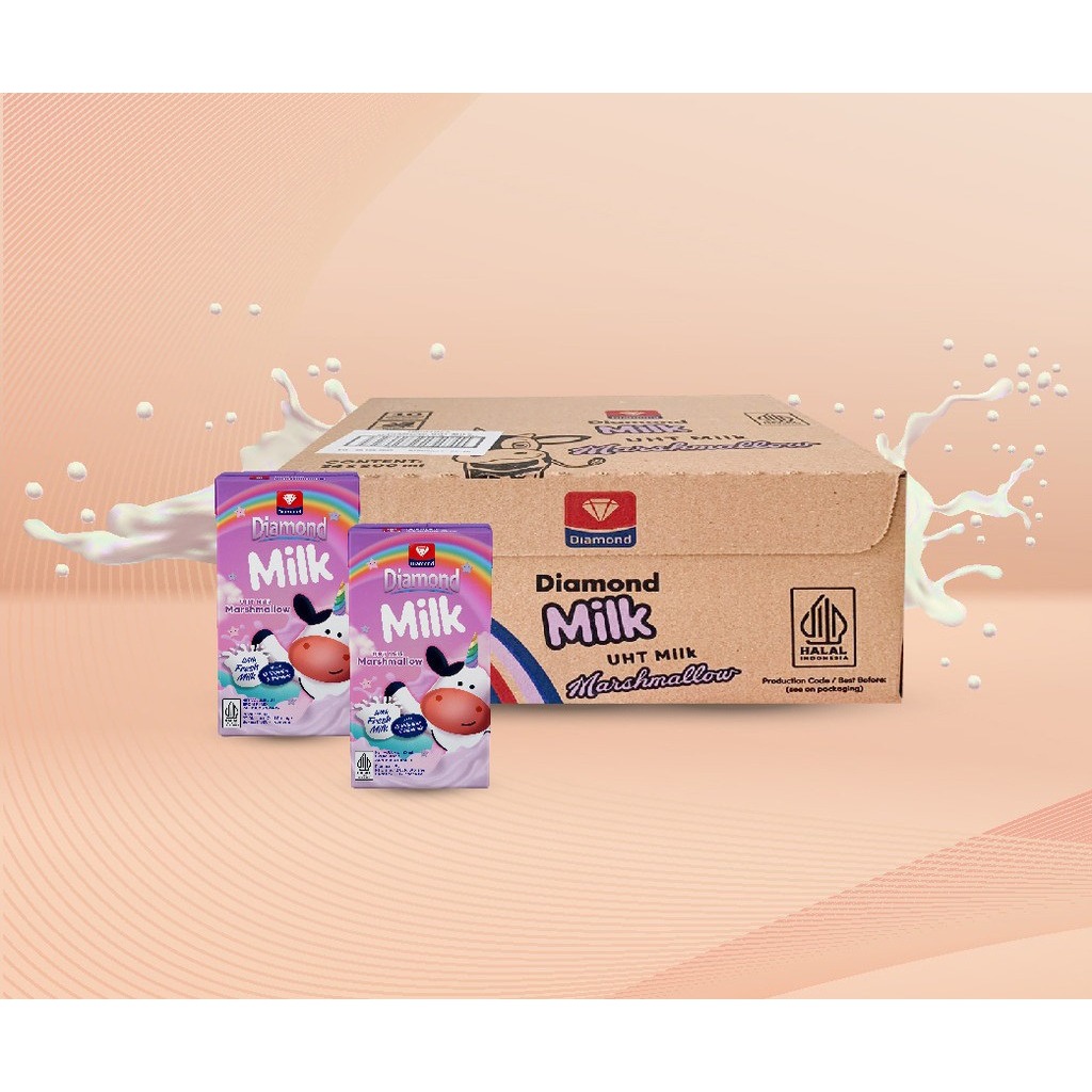 Jual SUSU UHT DIAMOND RASA MARSHMALLOW/BUBBLE GUM 125 ML 1 DUS ISI 40 PCS | Shopee Indonesia