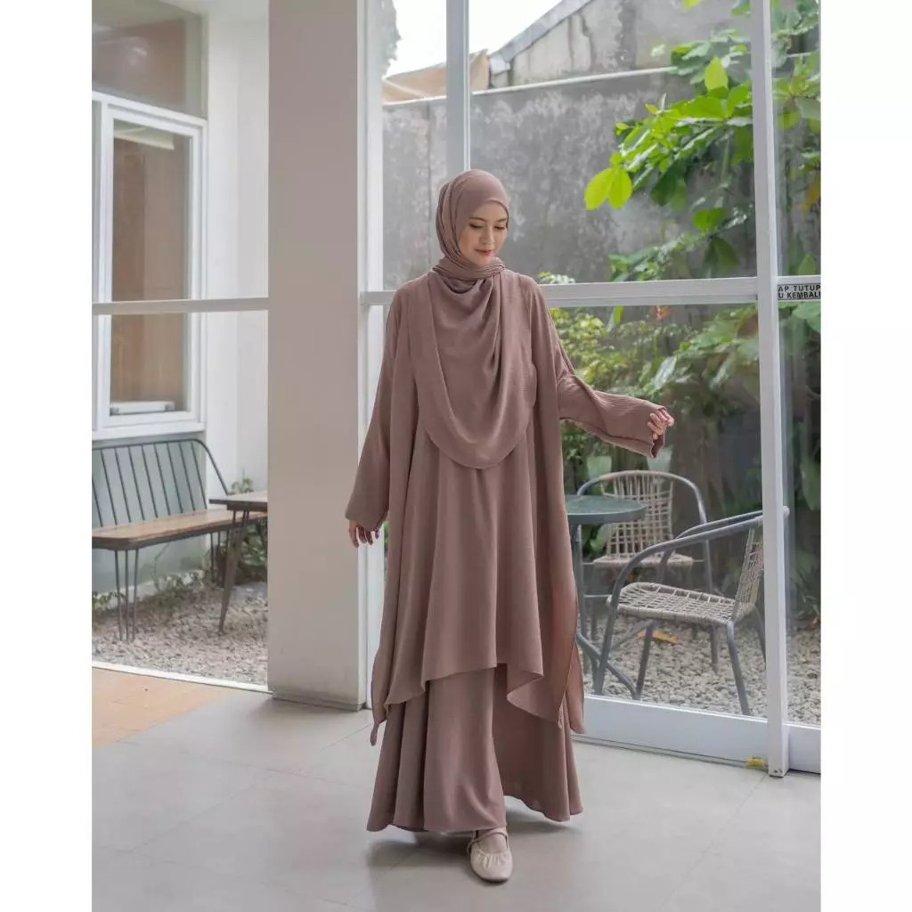 Jual Set Abaya Azzahra Tunik Syari - Tunik Jumbo + Rok + Pashmina Oval ...