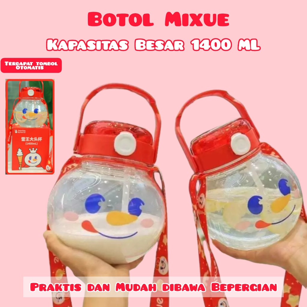 Jual Botol Minum Mixue 1400 ml Botol Karakter Mixue Tempat Minum Mixue ...