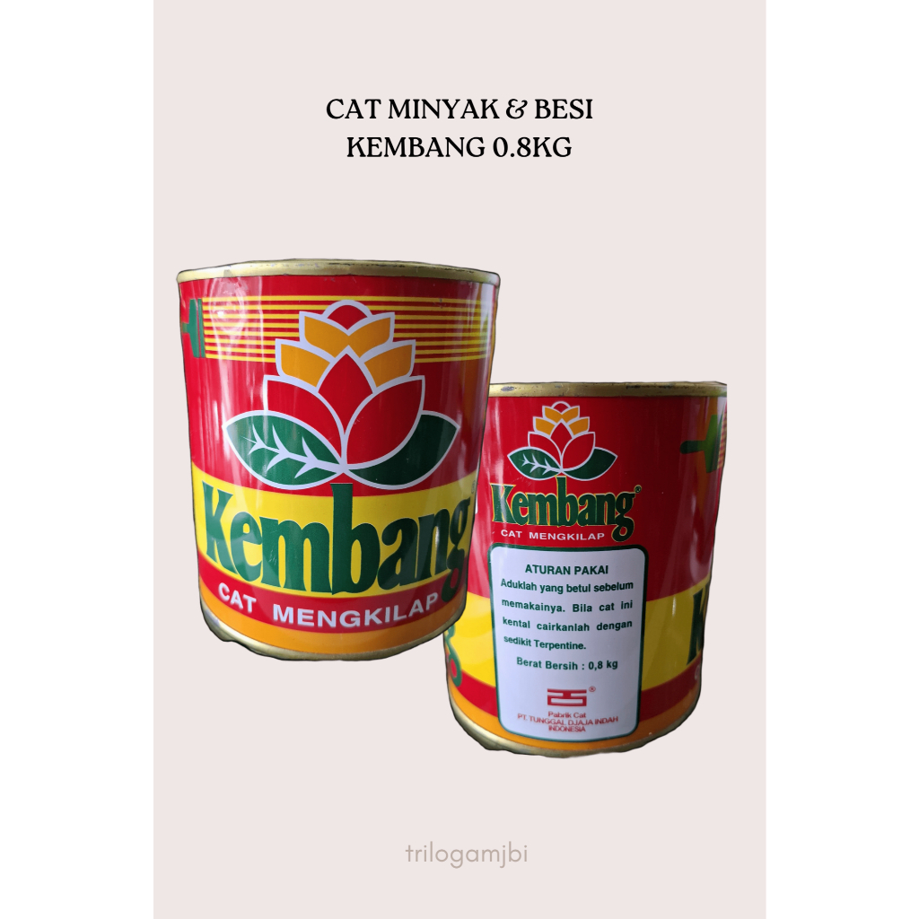 Jual Cat Minyak Kayu dan Besi Merek Kembang Merah 0.8kg | Shopee Indonesia