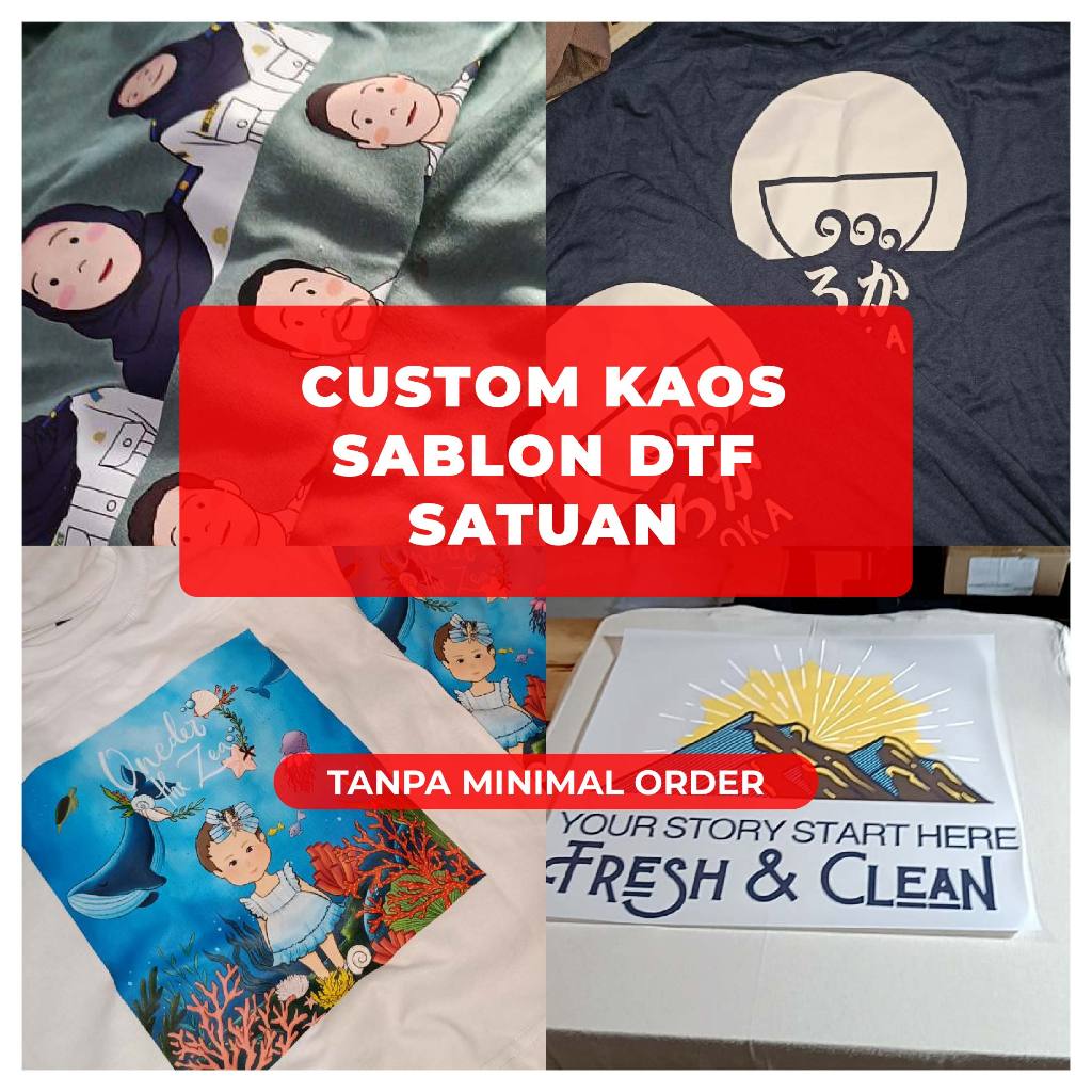 Jual CUSTOM Kaos Sablon DTF Satuan/Lusinan | Shopee Indonesia