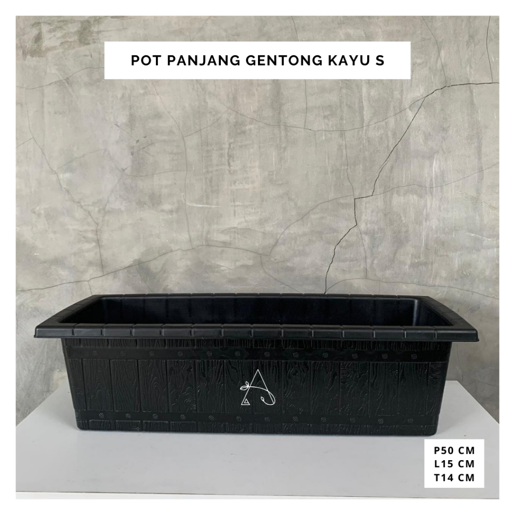 Jual Pot Bunga Panjang Gentong Kayu Hitam 50s | Pot Panjang | Pot ...