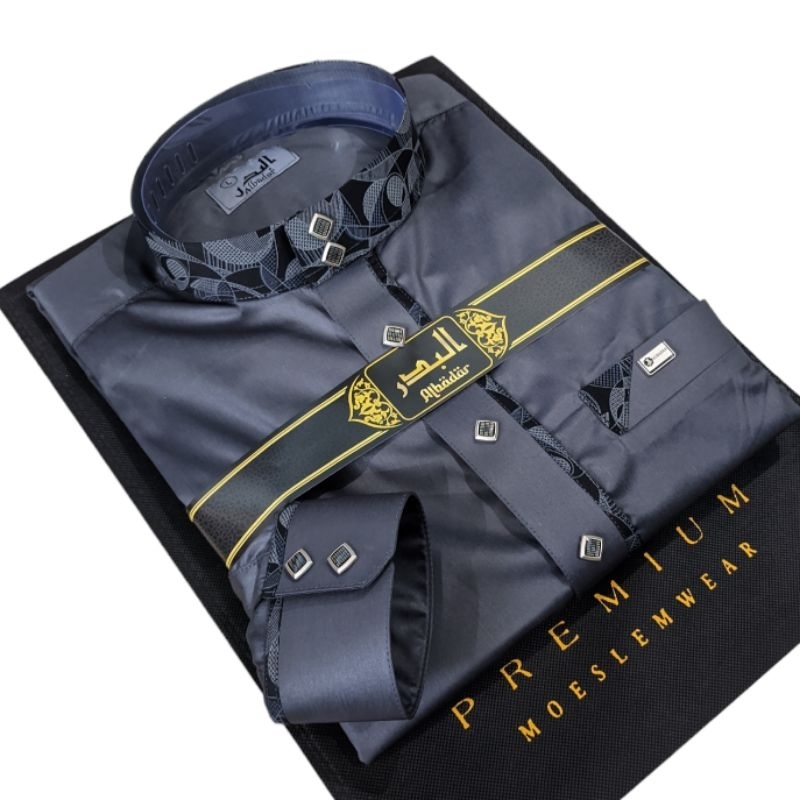 Jual Jubah Albadar Polyester Kombinasi lengan manset Motif keren Jubah ...