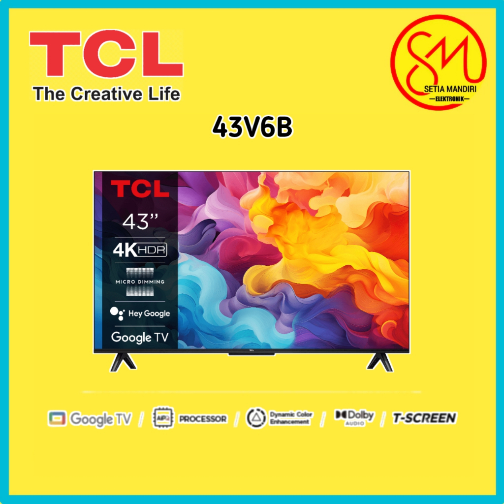 Jual TCL Smart Google TV 43 & 50 Inch 4K UHD HDR Dolby Audio V6B Series (Model: 43V6B 50V6B ...