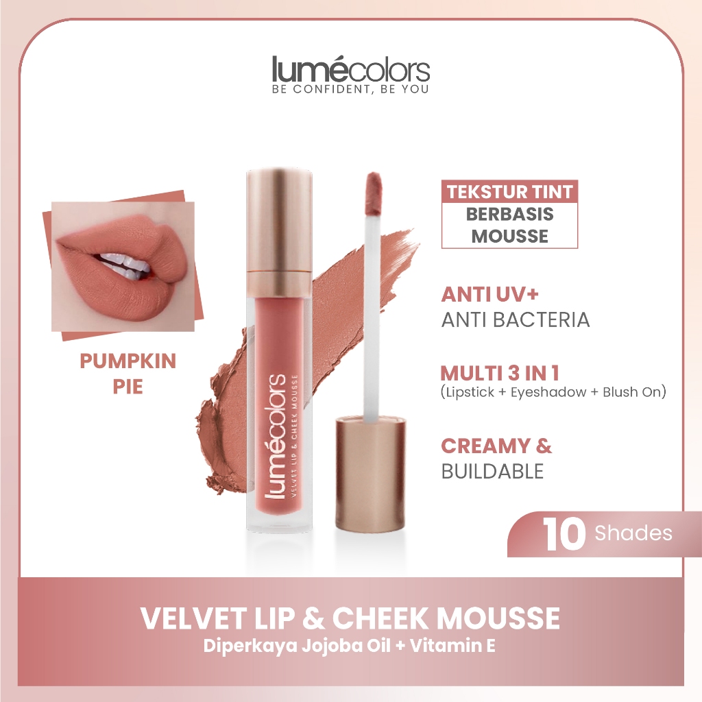 Jual Lumecolors Velvet Lip & Cheek Mousse 5ml | Multifunction 3 in 1 ...