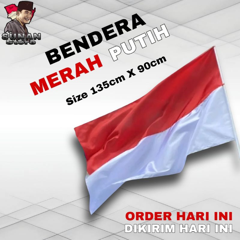 Jual Bendera Merah Putih Size 135cm X 90cm (Kain Satin Veles Premium ...