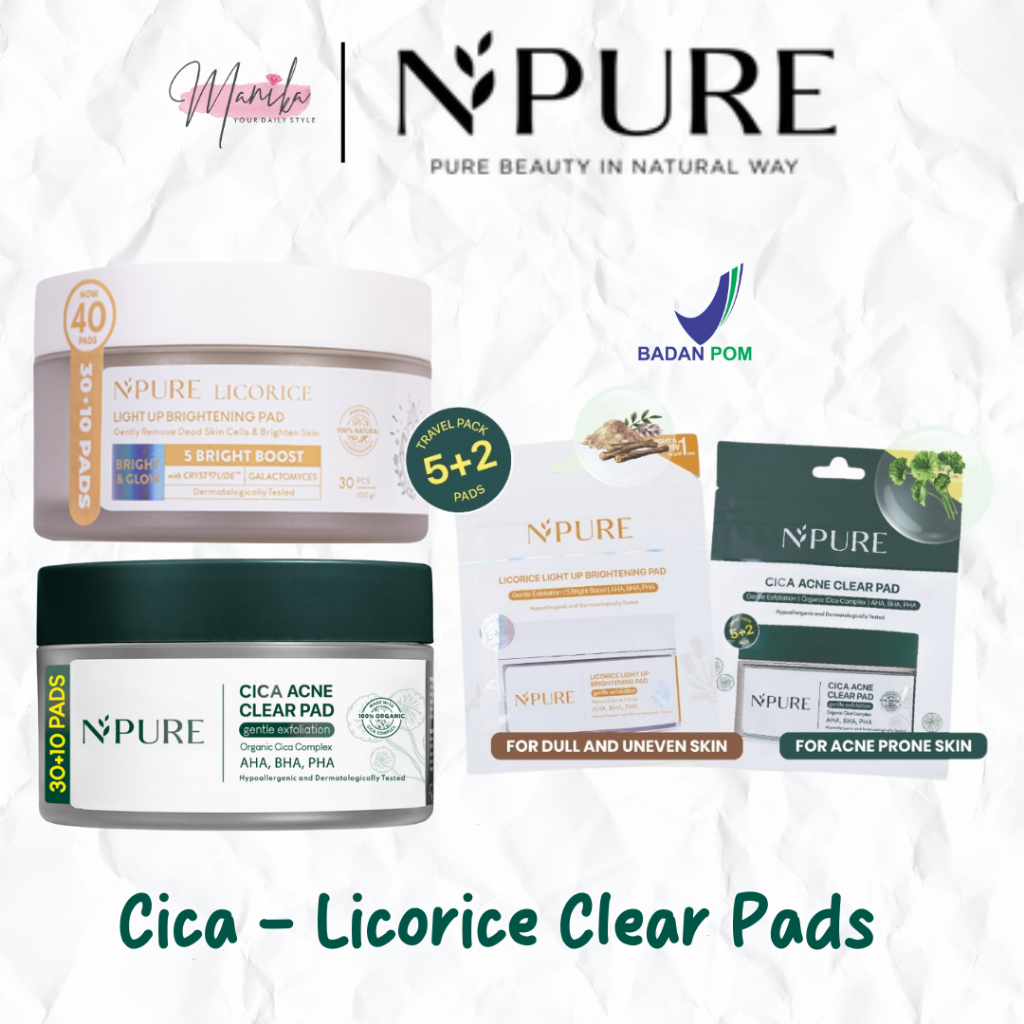 Jual Npure Centella Asiatica Cica / Licorice Clear Pads Jar Sachet ...